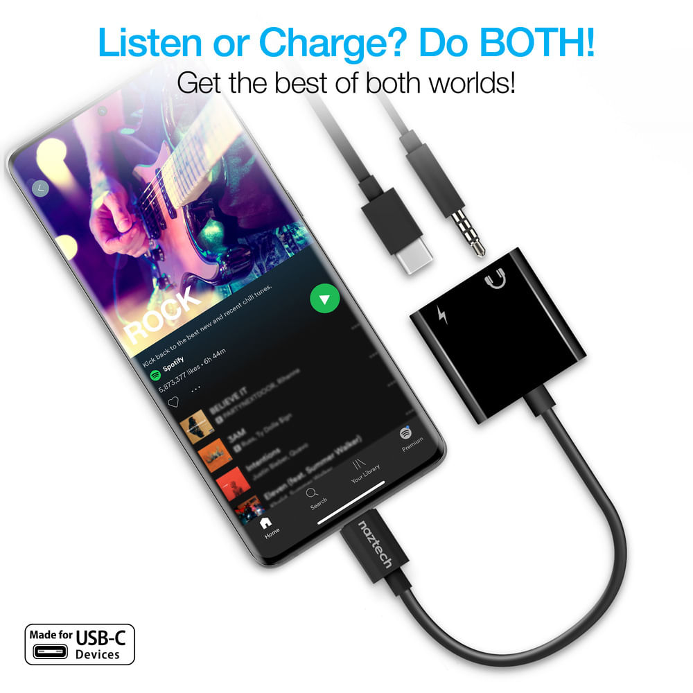 Adaptador Usb-C & 3.5Mm Audio + Charge En Negro