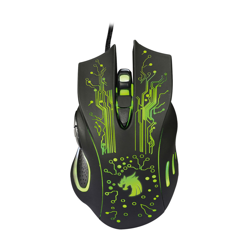 Mouse Alambrico Gaming Fast Dragon En Negro
