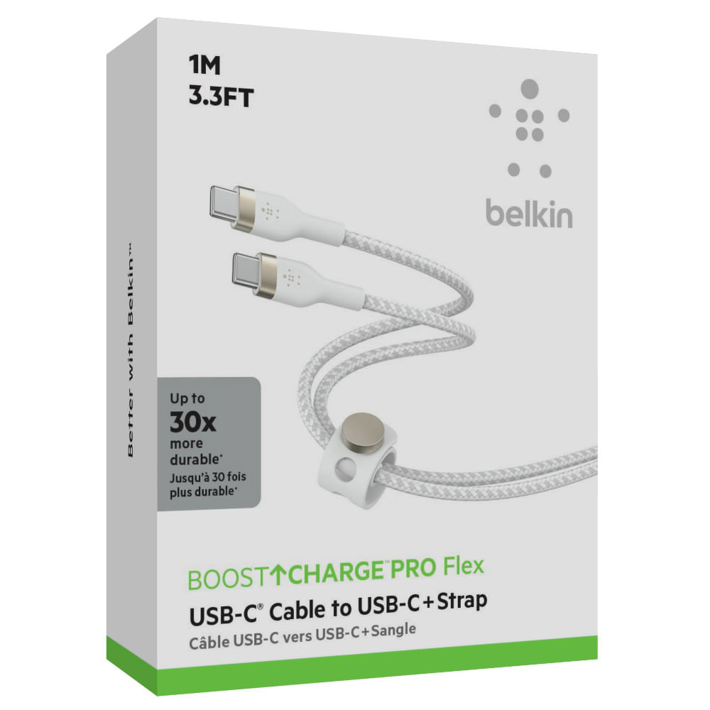 Cable Boost Charge Pro Flex Usb-C A Usb-C 1M En Blanco