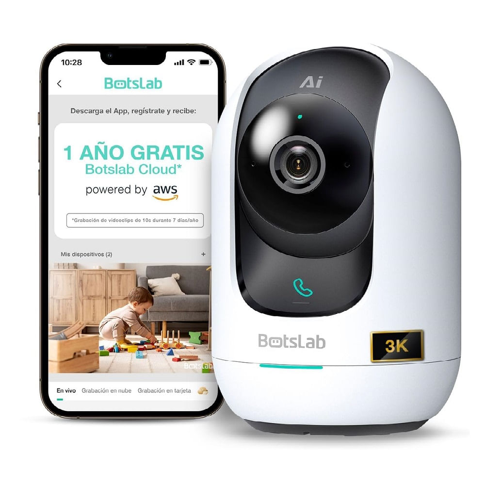 Camara Wifi Interior Inteligente 2 Pro De 5Mp, Resolucion 3K En Blanco